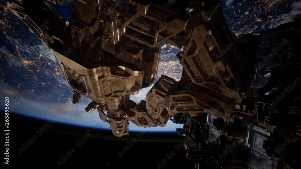 fleet of massive spaceships known as motherships taking position over ...