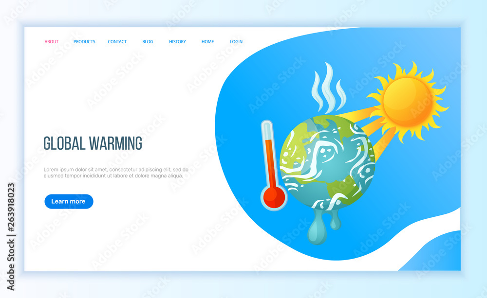 Global warming, ground heating, high degree outdoor, sun and hot ...