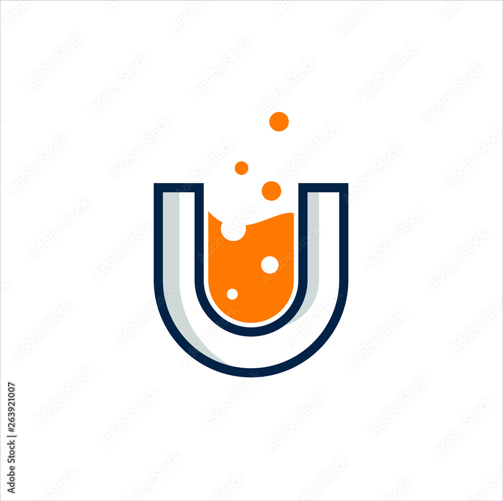 Letter U Labs Logo Design Element, Labs logo design with gradient style ...