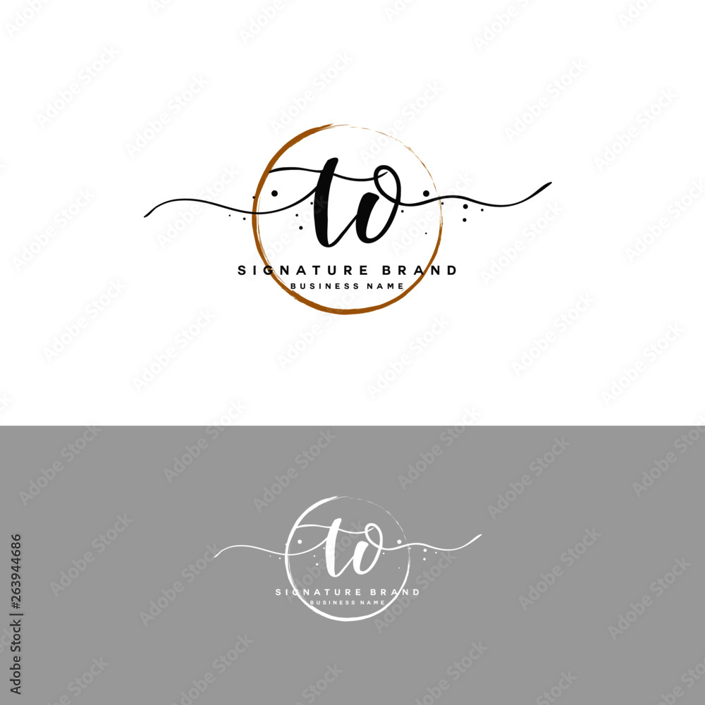 T O TO Initial letter handwriting and signature logo. Stock Vector ...