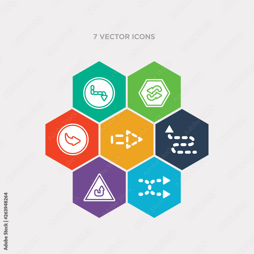 simple set of looping arrows with broken line, turn up arrow, curved up ...