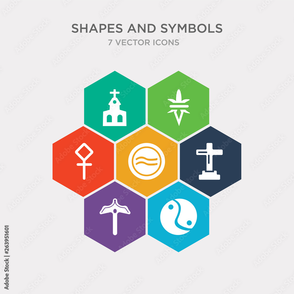 simple set of yin and yang, scepter, christian cross, is approximately ...