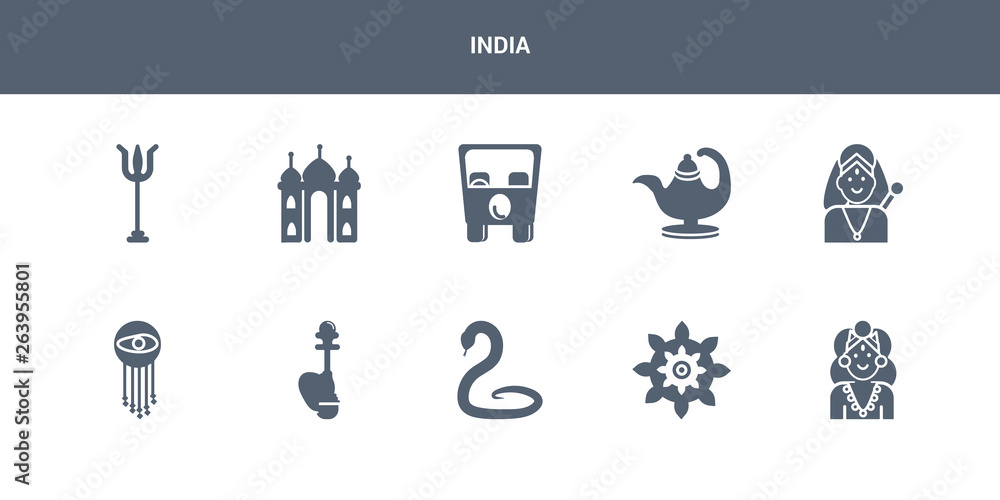 10 india vector icons such as alamelu, chakra, cobra, hookah, indian ...