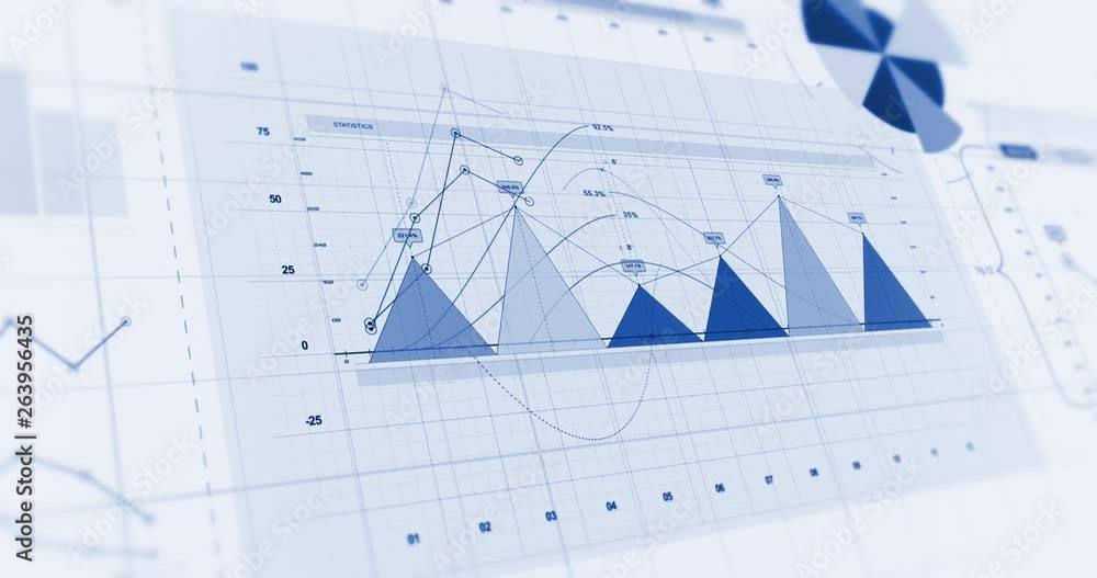 Stock Market Data Visualizations. Pie Charts And Graphs Showing Profits ...