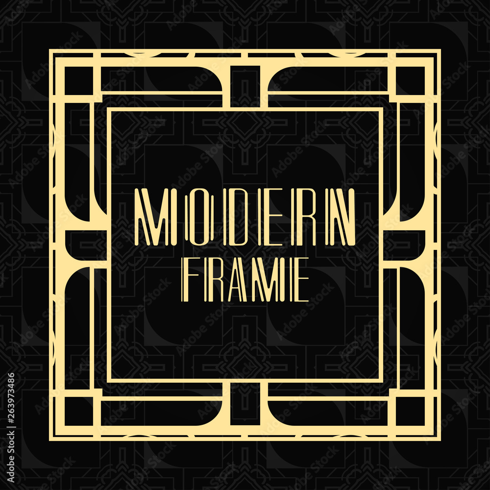 Modern art deco vintage border and frame for design of badge, logo ...