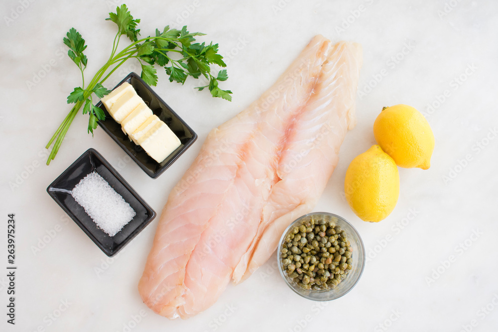 Grouper with Lemon-Caper Butter Ingredients: Large boneless whitefish ...