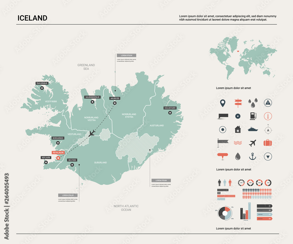iceland map with towns names