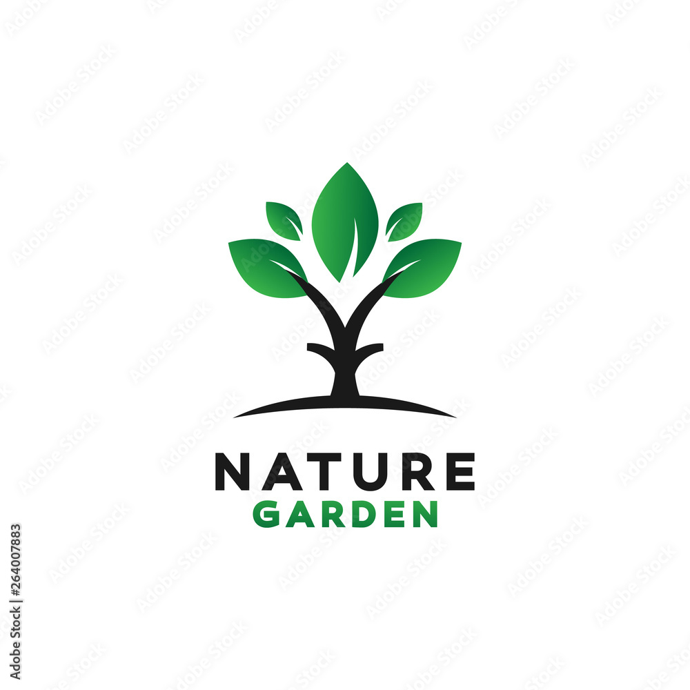 Green Garden Logo Design Inspiration Premium Vector
