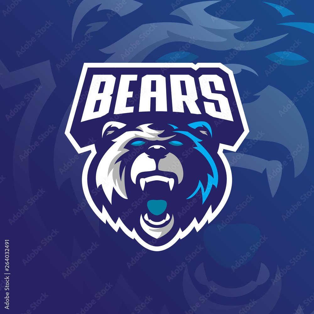 bear mascot logo design vector with modern illustration concept style ...