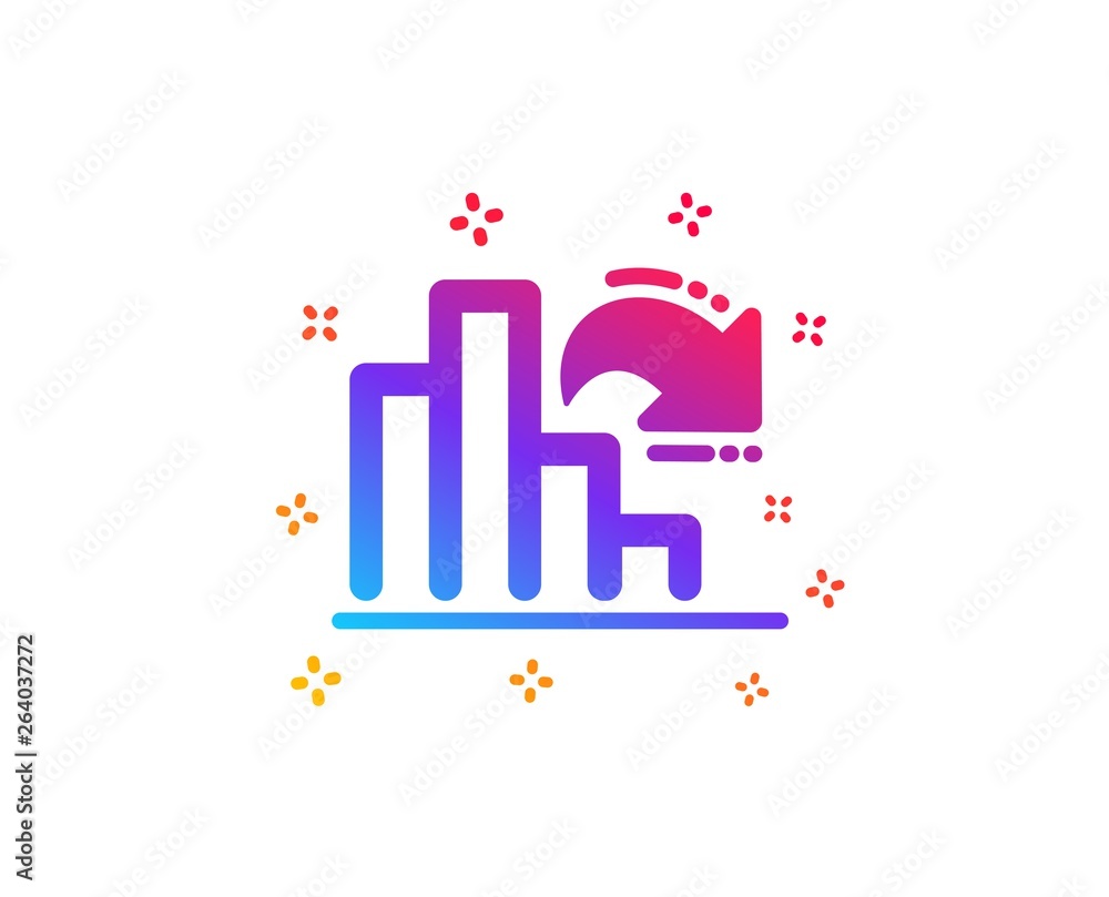 Decreasing graph icon. Column chart sign. Market analytics symbol ...
