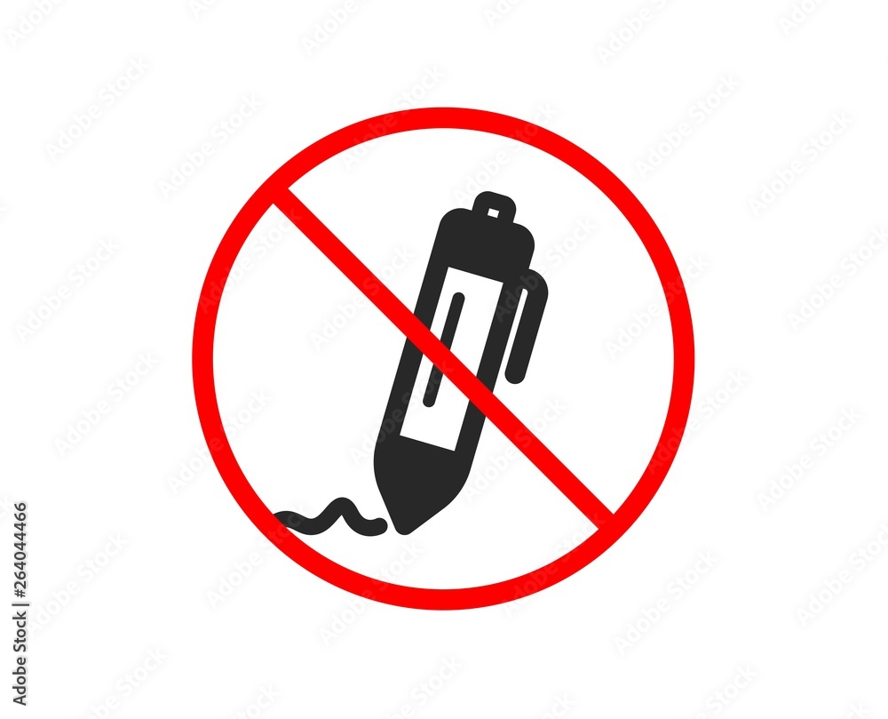 No or Stop. Signature icon. Written pen sign. Education symbol ...