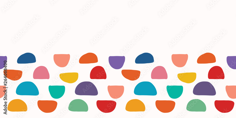 Abstract organic cut out half circle shape. Vector border pattern ...