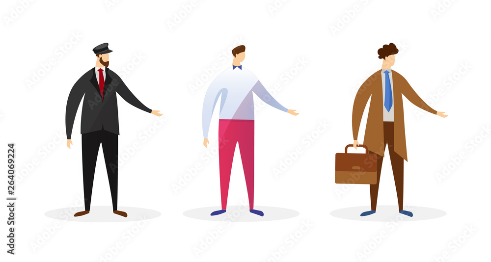 Faceless Male Characters of Different Professions. Stock Vector | Adobe ...
