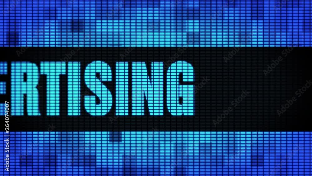 Online Advertising Front Text Scrolling on Light Blue Digital LED ...