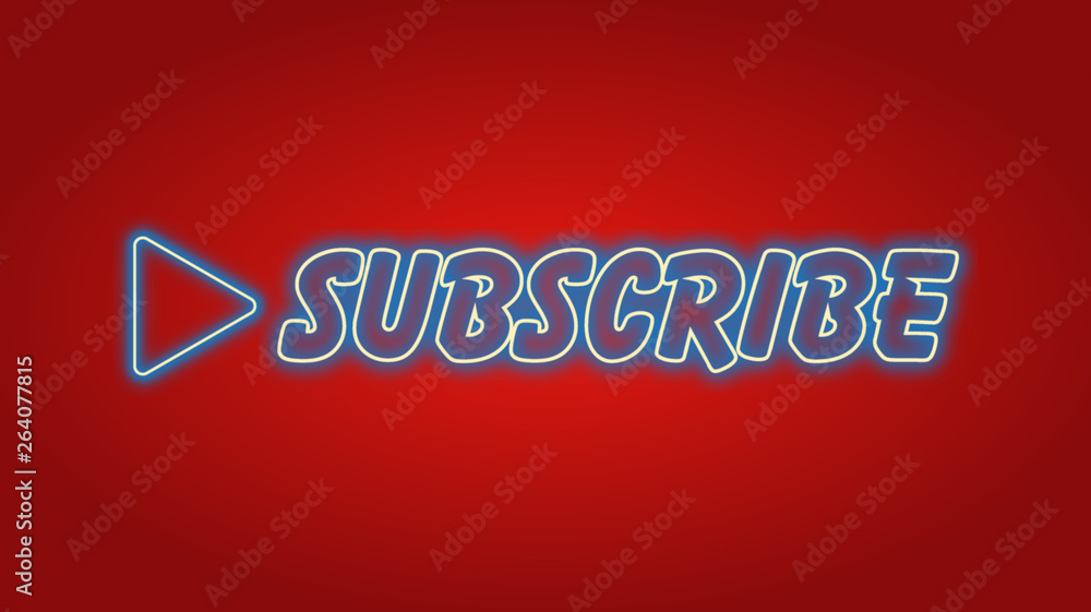 Subscribe Banner_Neon Stock Vector | Adobe Stock