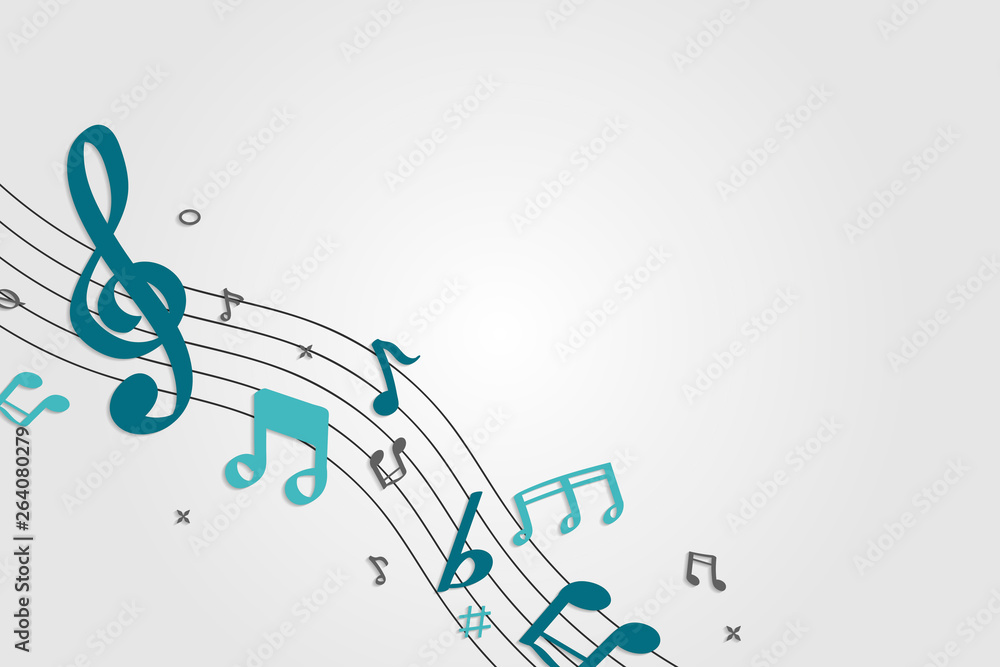 Musical notes background Stock Vector | Adobe Stock