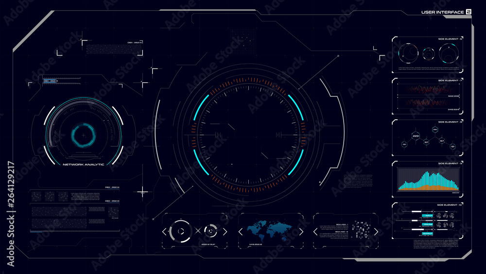 HUD GUI Interface 002 Stock Vector | Adobe Stock