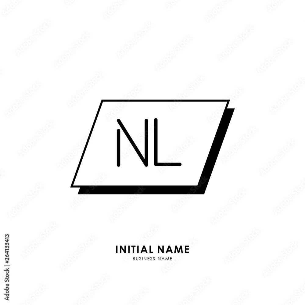 N L NL Initial logo letter with minimalist concept. Vector with ...