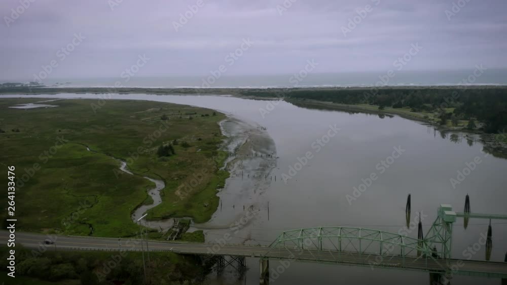 The Bullards Bridge is a vertical-lift bridge that spans the Coquille ...