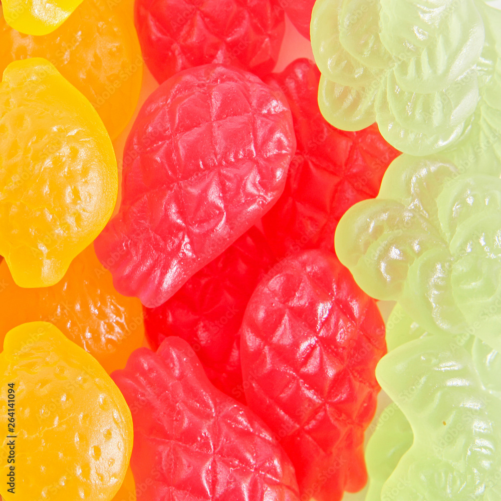 fruit gummy candies background Stock Photo | Adobe Stock