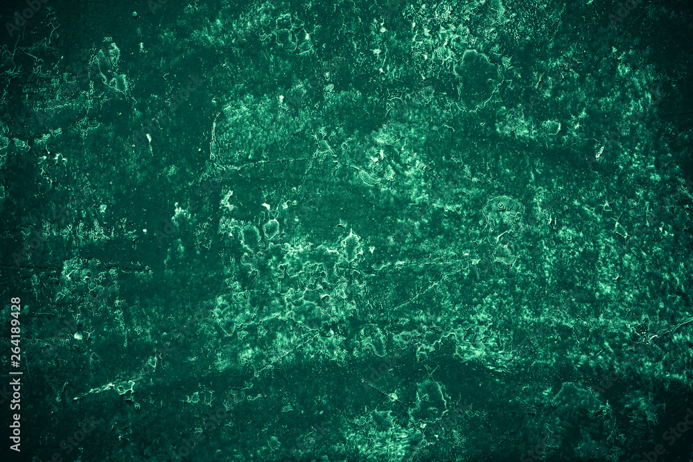 Vintage green background. Rough painted wall of emerald color ...