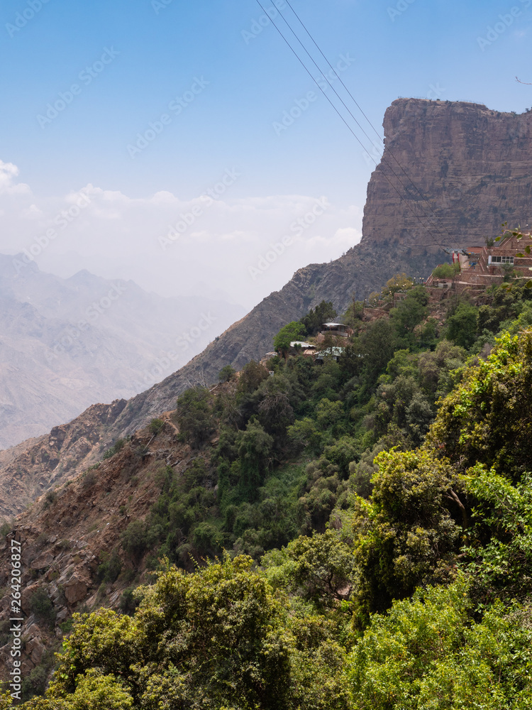 Hanging Village near Habala in the Asir region, Saudi Arabia Stock ...