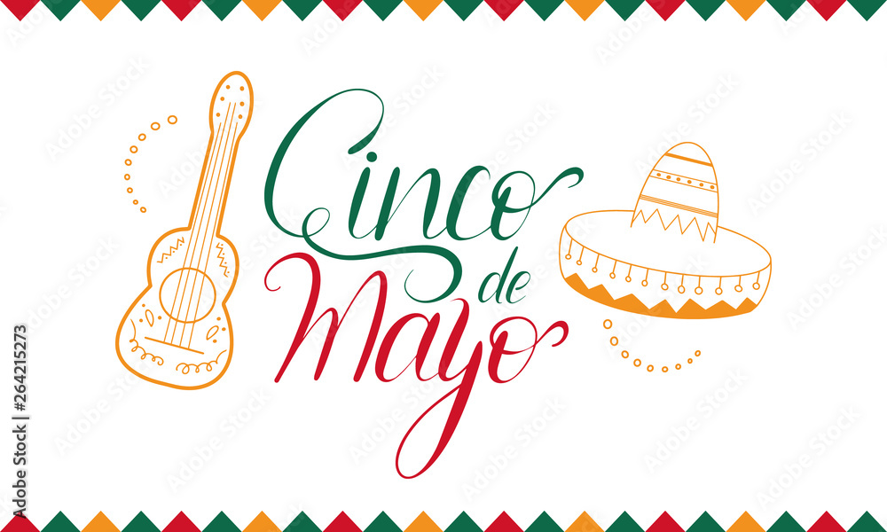Cinco de Mayo in Mexico. Handwriting lettering. Style calligraphy for ...