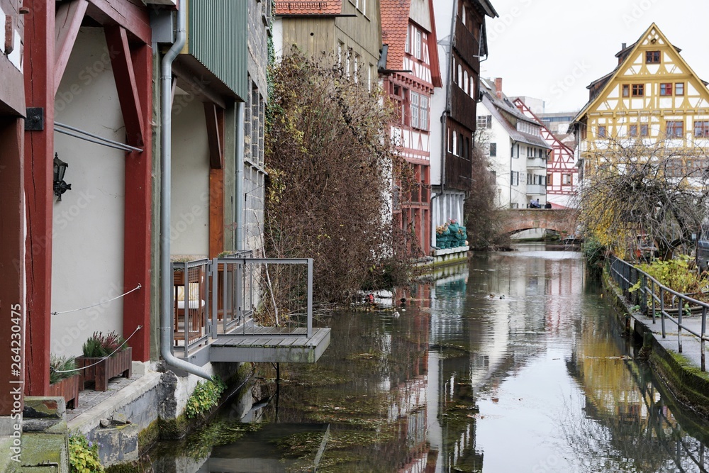 Häuser in Ulm im winter im fischerviertel an der donau foto de Stock ...