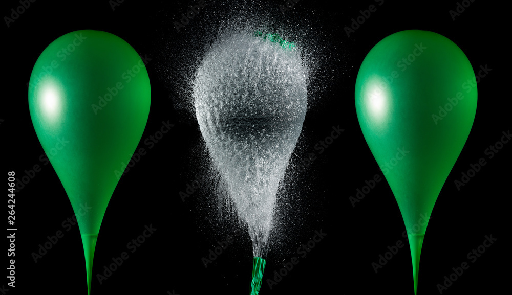 Explosion of a balloon full of water Stock Photo | Adobe Stock