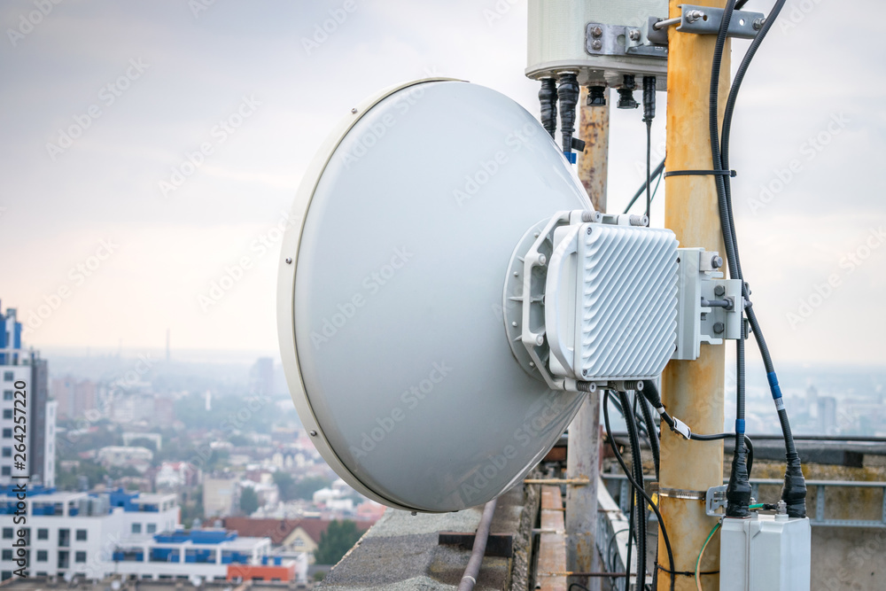 Outdoor mobile antenna is on the roof. The base station repeater is ...