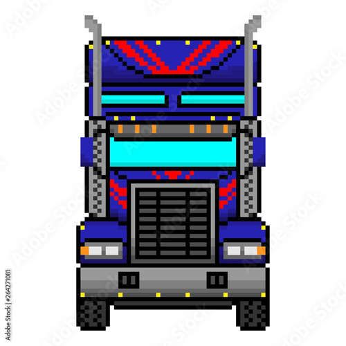 Semi Truck Front View Drawing