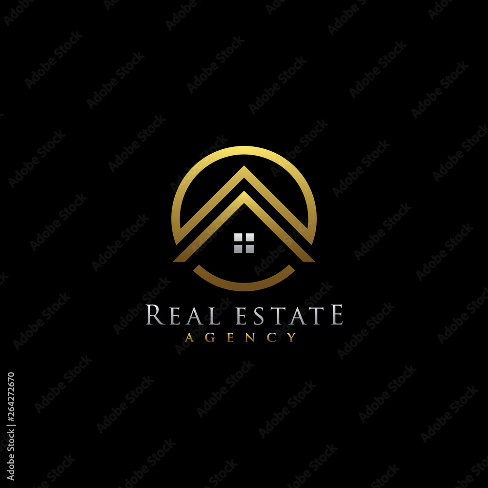 Gold House Logo Stock Vector | Adobe Stock