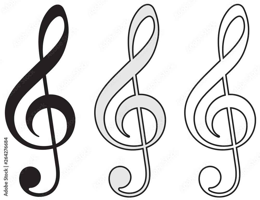 Vecteur Stock ICÔNE CLÉ DE SOL | Adobe Stock