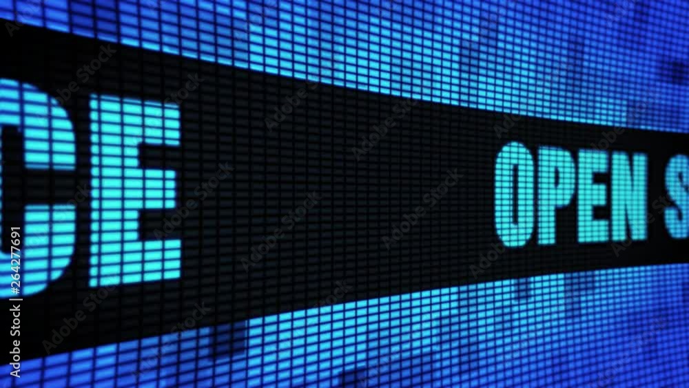 Open Source Front Text scrolling on Light Blue Digital LED Display ...