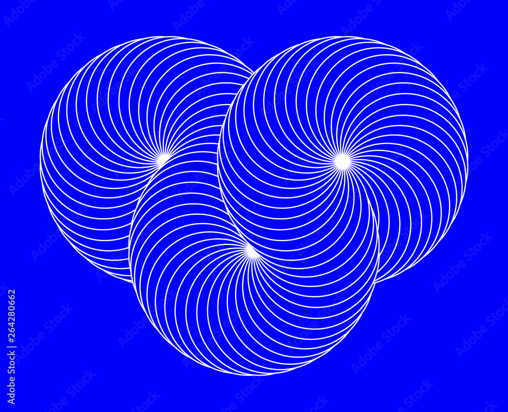 Infinity symbol of interlaced circles. Impossible shape with stroked ...
