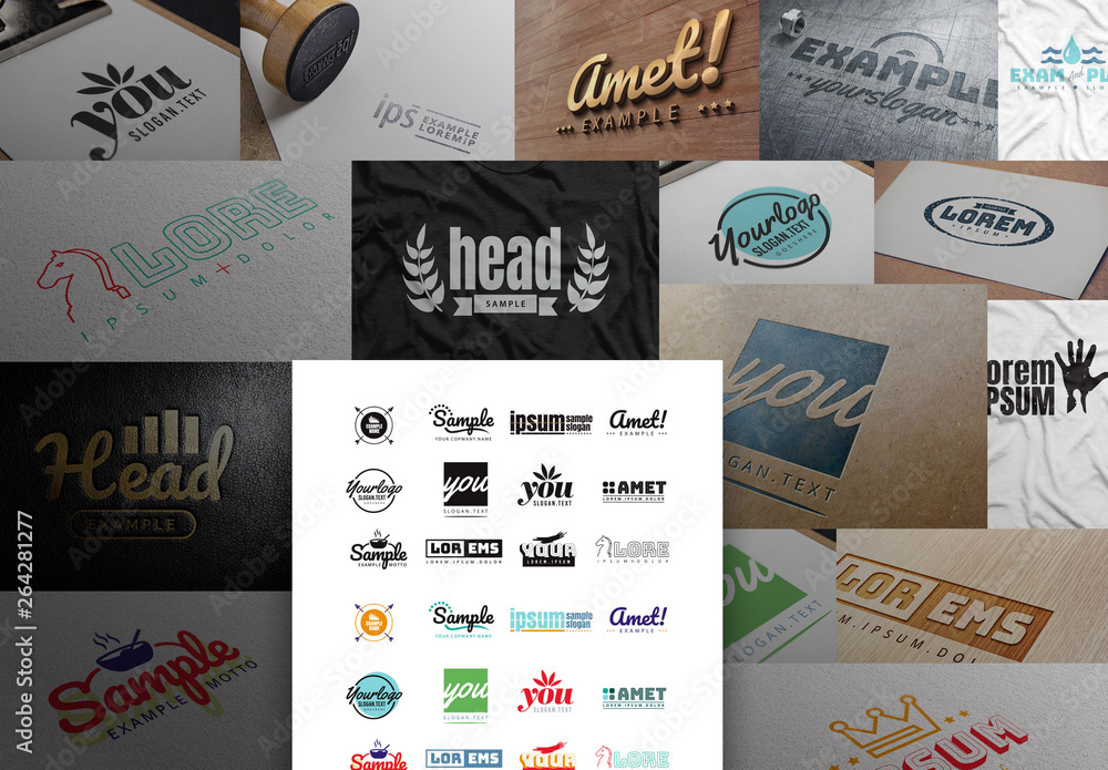 Minimalist Typography Logos and Icon Layouts Stock Template | Adobe Stock