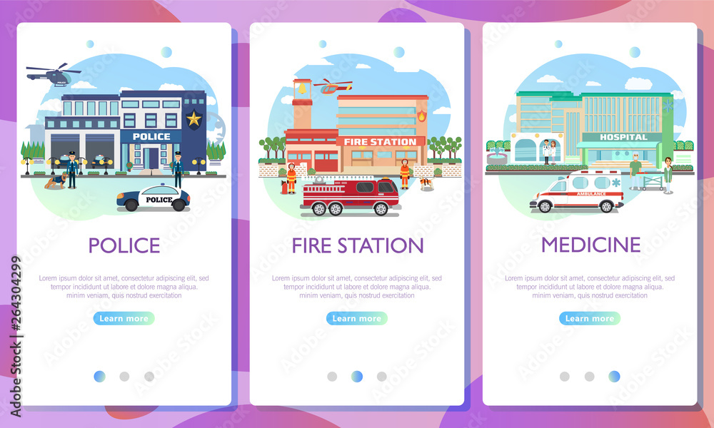 Web page design templates. Emergency services building. City hospital ...