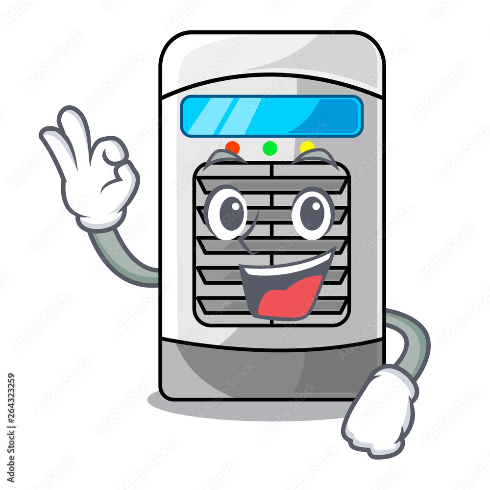 Okay air cooler at the character table Stock Vector | Adobe Stock