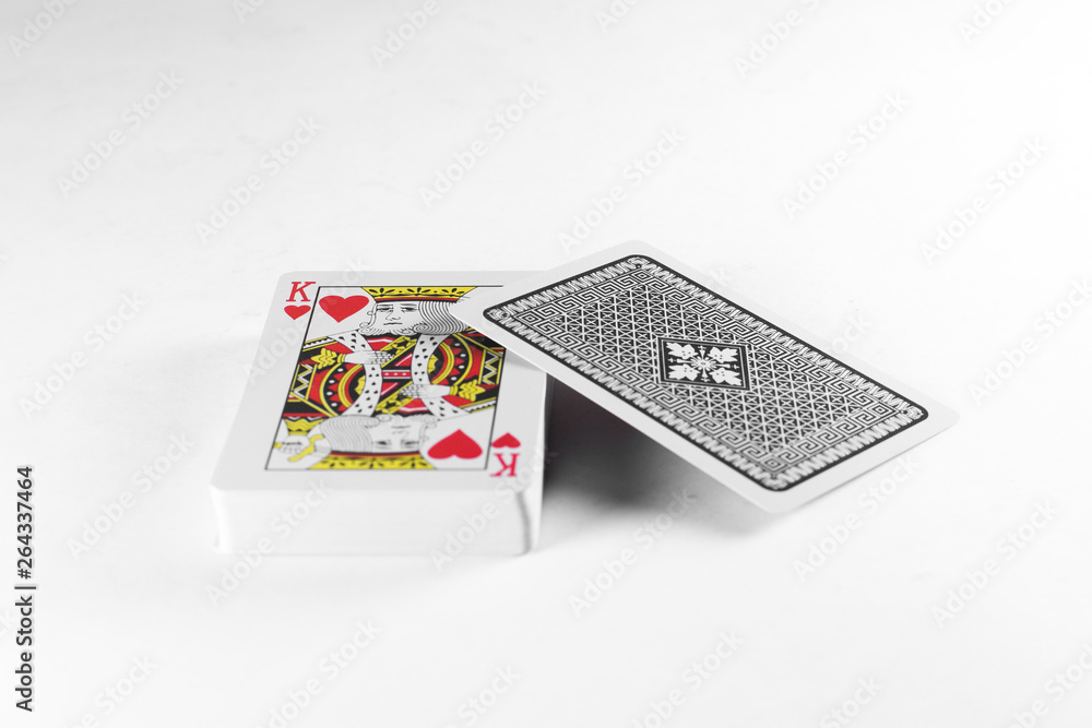 Playing Cards King card and back white background mockup Stock Photo ...