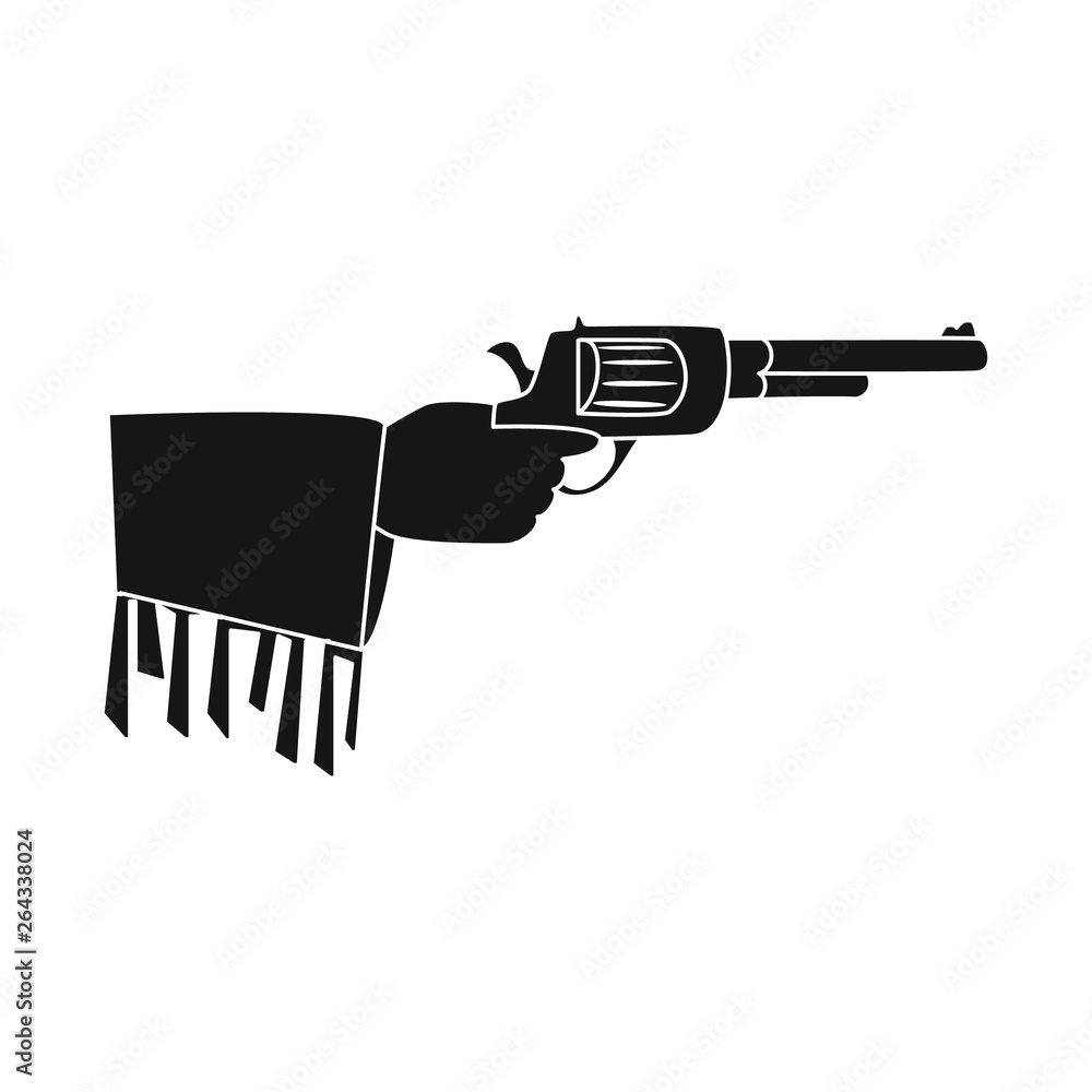 Vector design of revolver and gun sign. Set of revolver and pistol ...