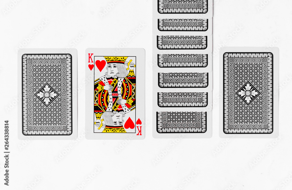 Playing Cards King card suite and back white background mockup Stock ...