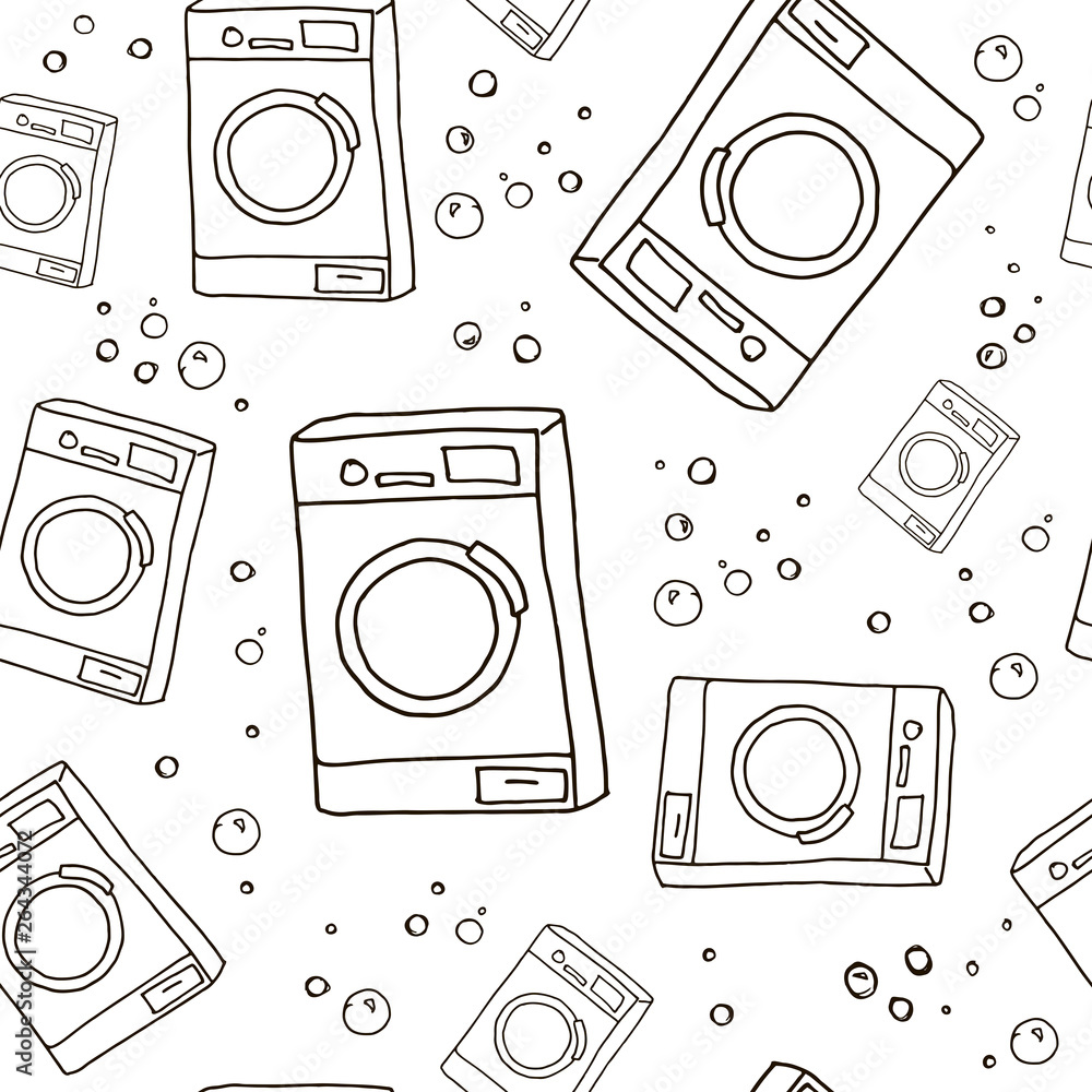 Washing Clothes By Hand Drawing