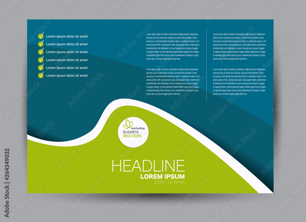 Landscape wide flyer template. Billboard banner abstract background ...