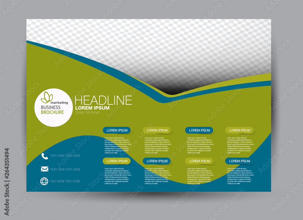 Landscape wide flyer template. Billboard banner abstract background ...