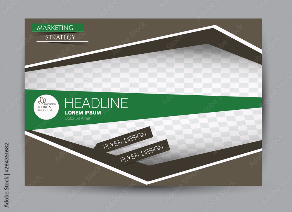 Landscape wide flyer template. Billboard banner abstract background ...