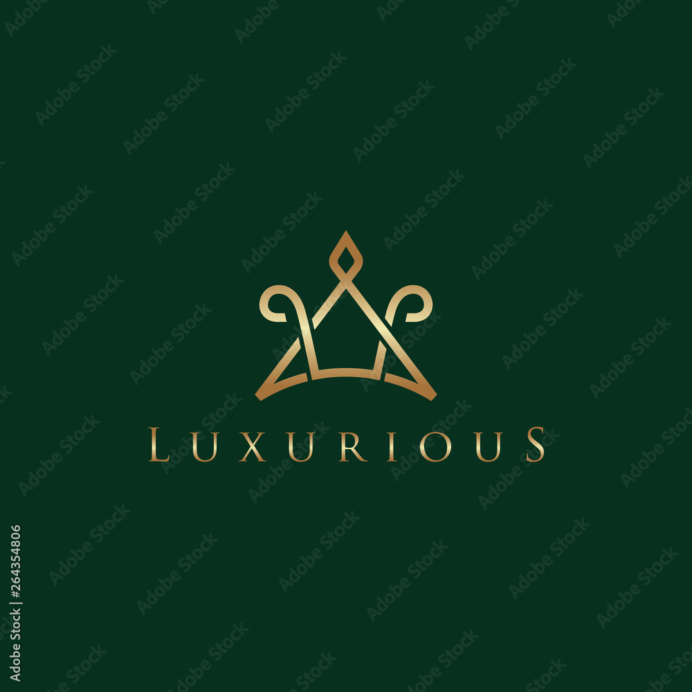 Geometric Luxury Creative Crown abstract Logo design vector template ...