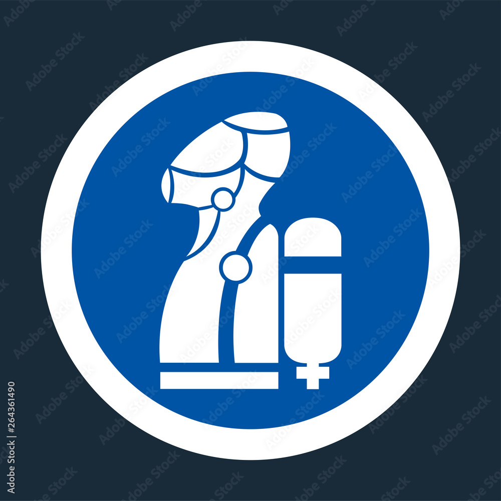 Wear SCBA (Self Contained Breathing Apparatus) Symbol On black ...