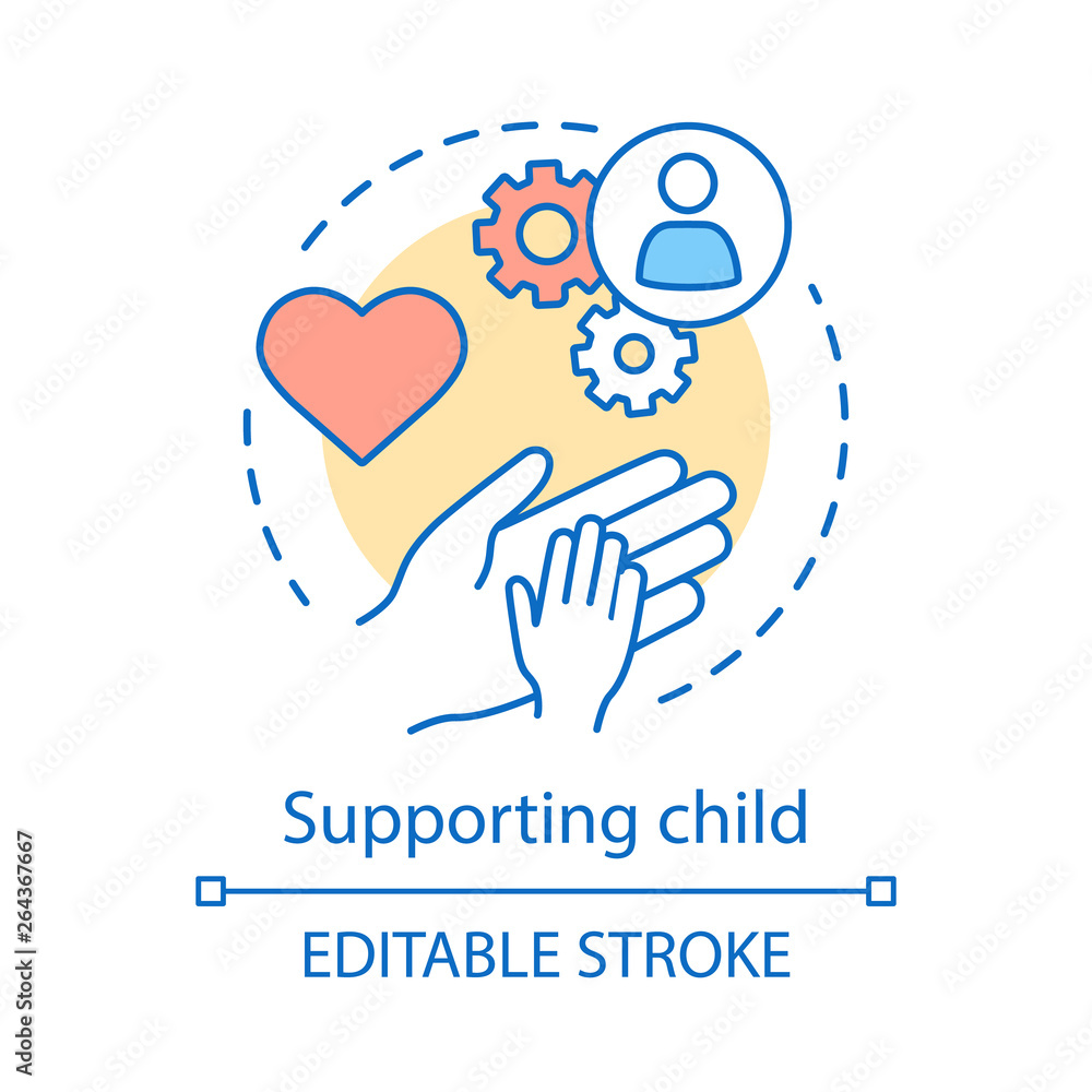 Supporting child concept icon Stock Vector | Adobe Stock