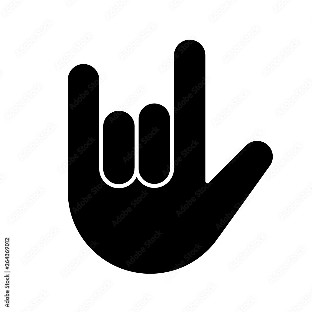 Love you hand gesture glyph icon Stock Vector | Adobe Stock