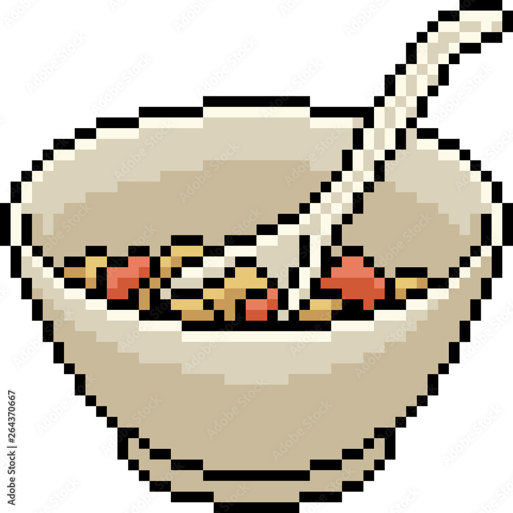 vector pixel art food bowl Stock Vector | Adobe Stock